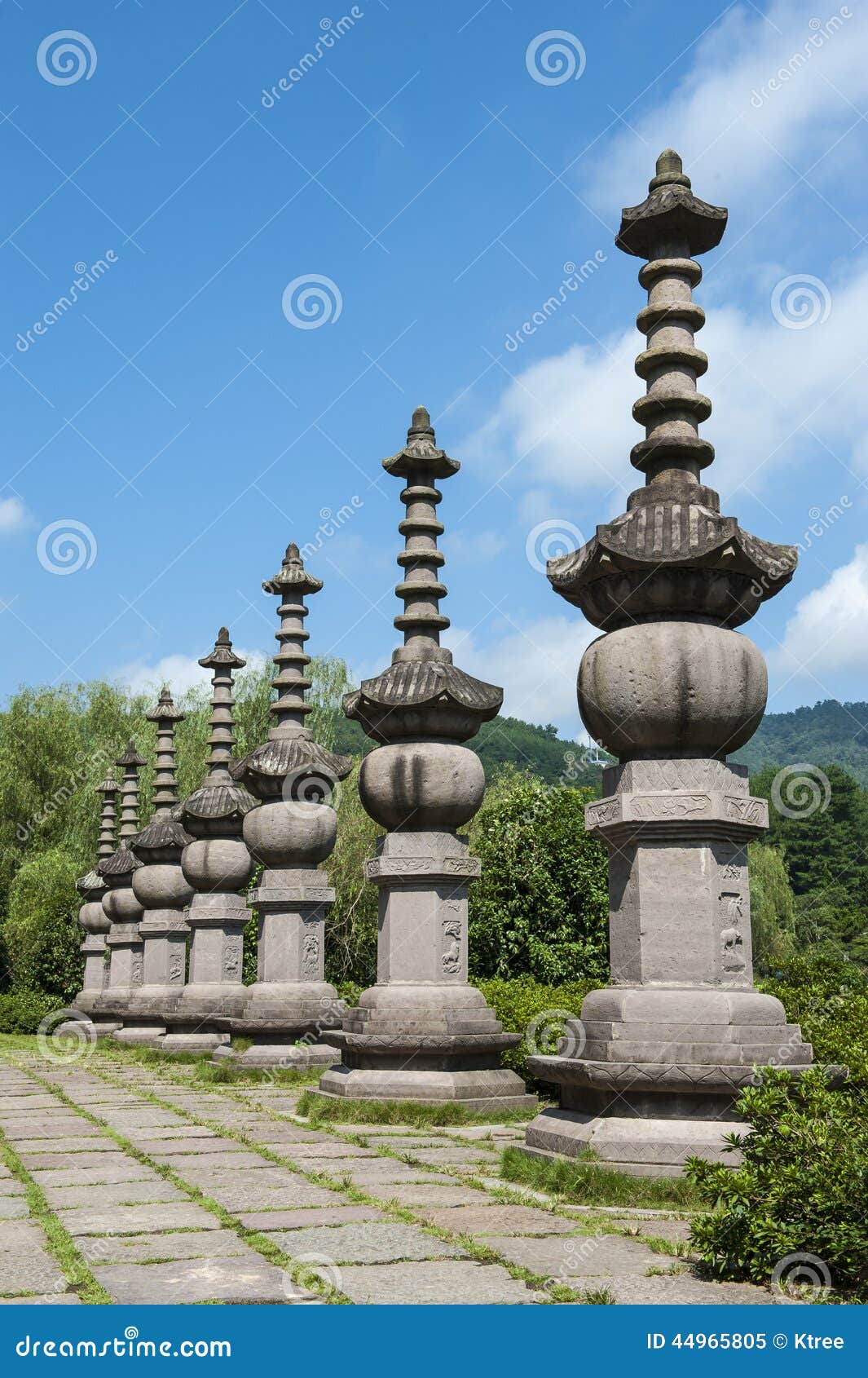 Stone Columns of Temple Ruins Stock Image - Image of attraction ...