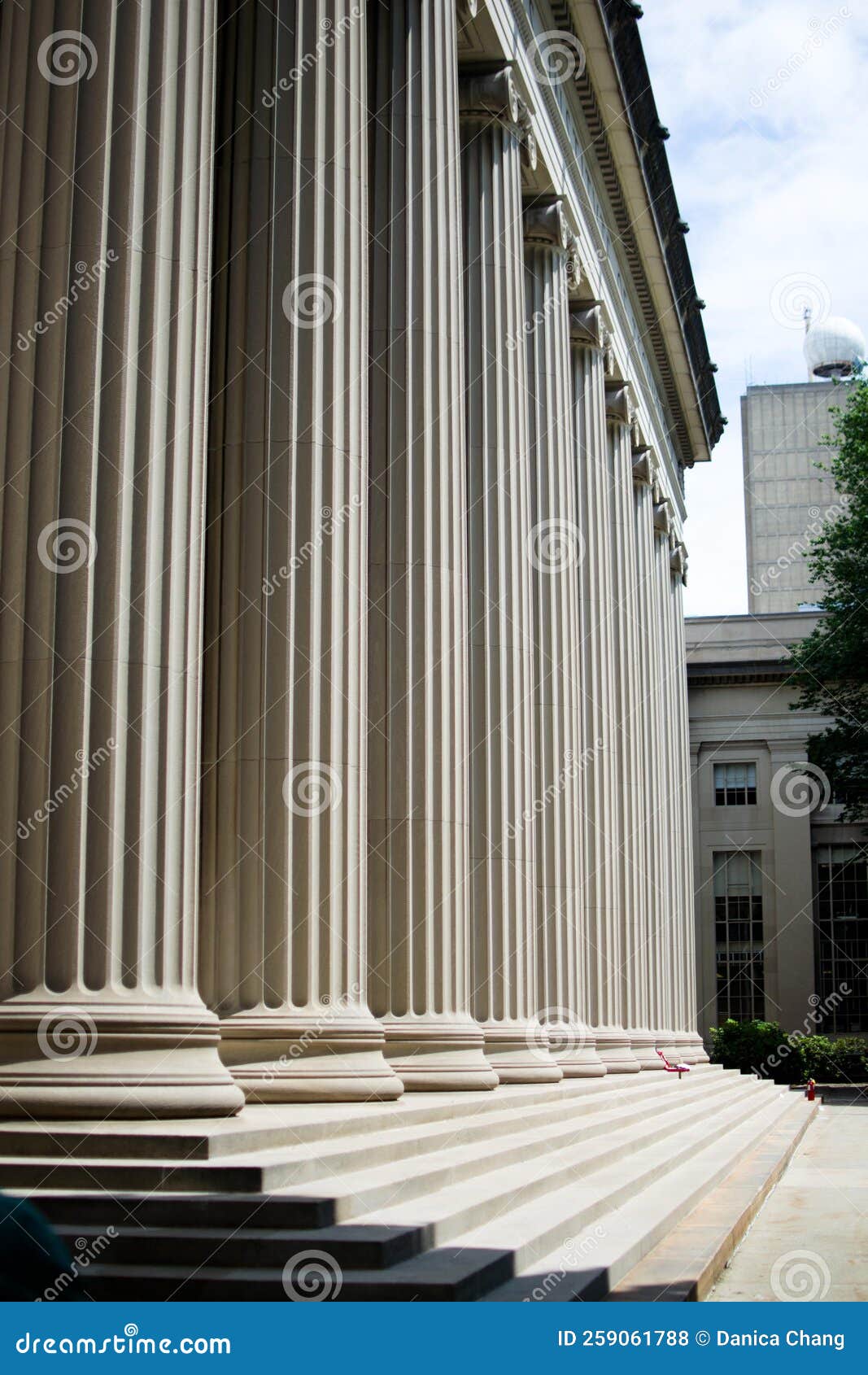 Stone Columns of a University Stock Photo - Image of technology ...