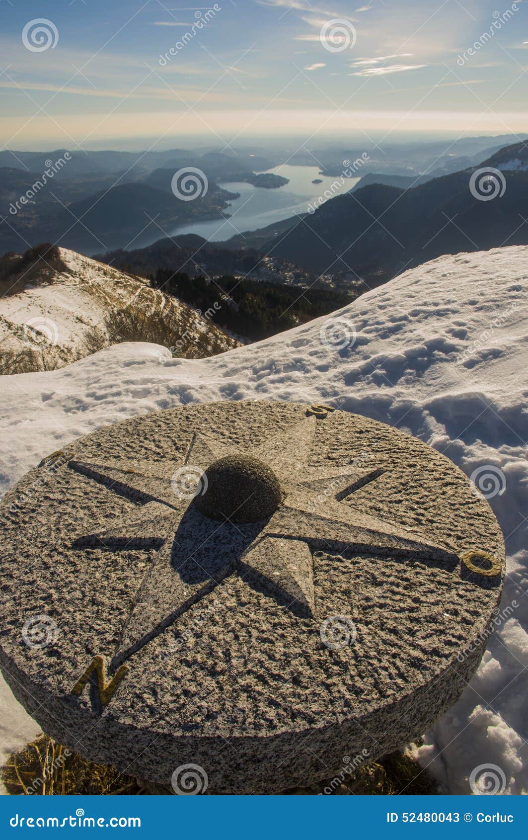 Stone Compass Rose Set Within A Star. Golden Coloured Paving Slabs ...