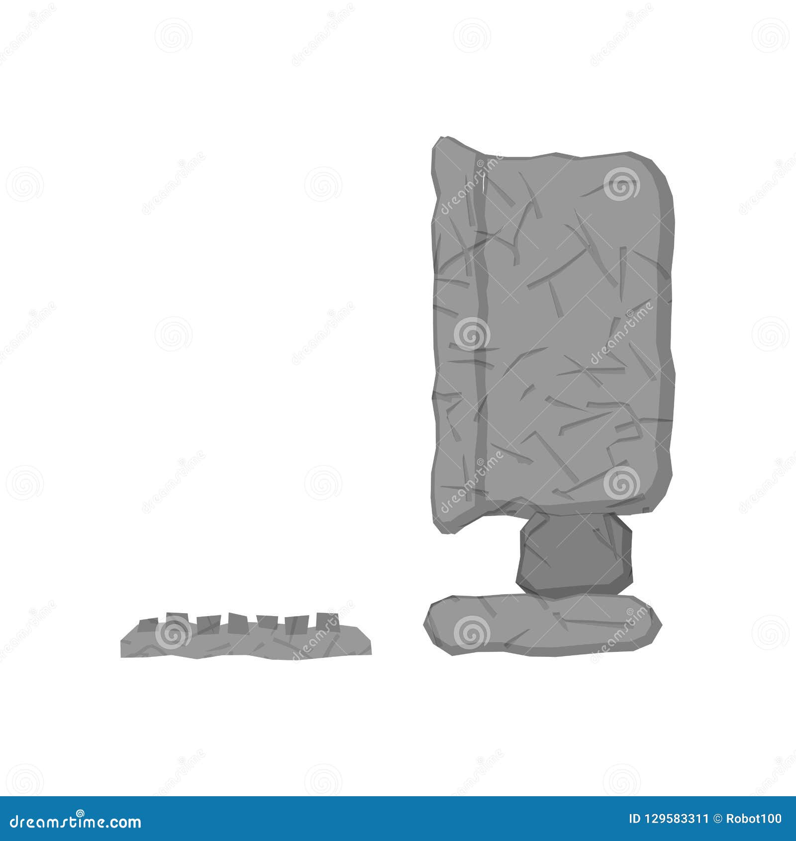 Stone Computer. Prehistoric Pc. Old Laptop Stock Vector - Illustration ...