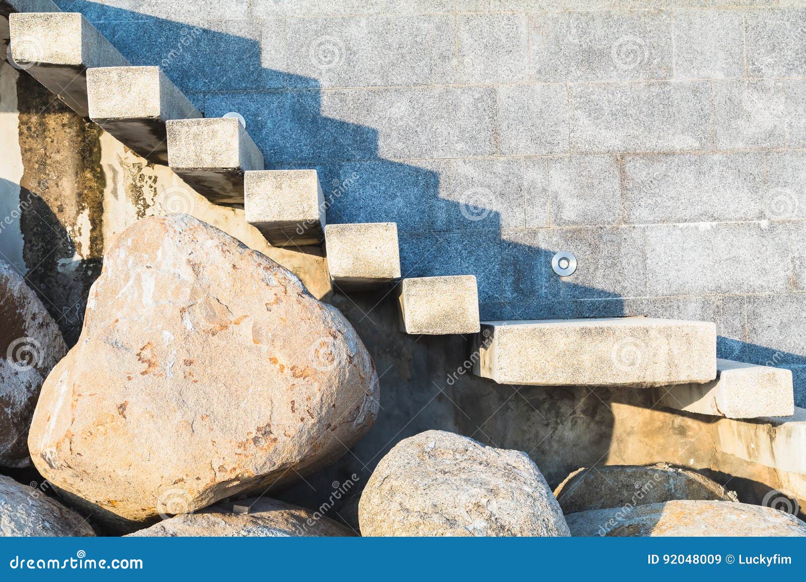 Stone and concrete ladder stock image. Image of urban - 92048009