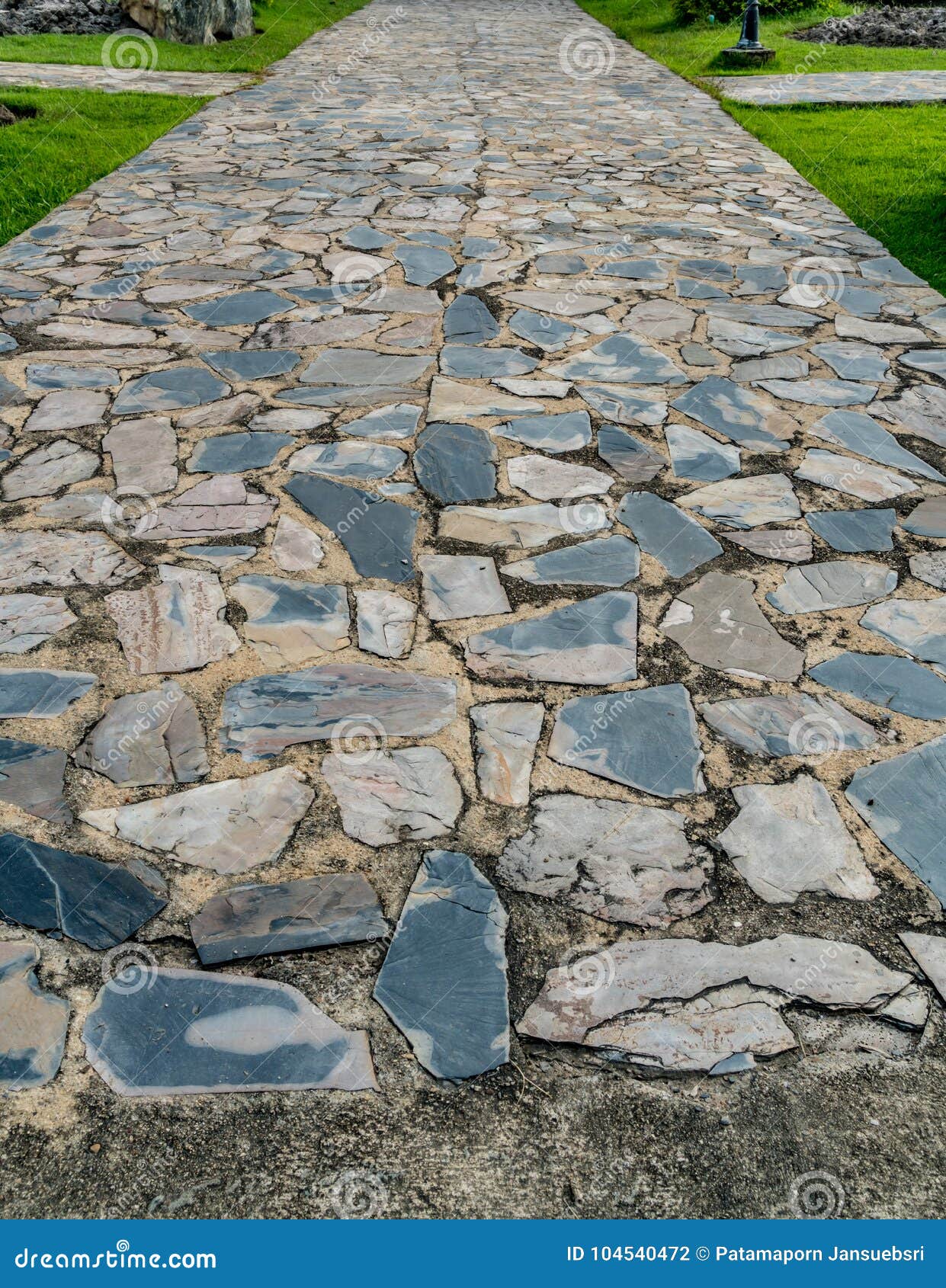 Concrete Pathway in the Park Stock Photo - Image of landscape, sunny ...