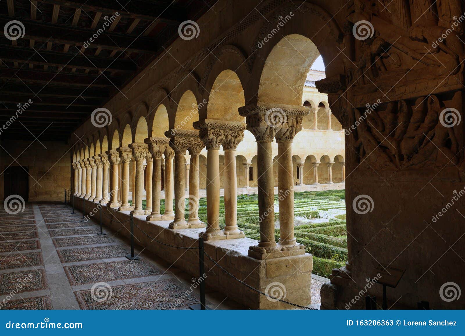 Stone convent stock image. Image of stone, columns, hall - 163206363