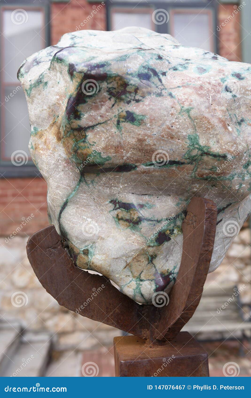 Large Multicolored Stone with Copper Ore Veins. Editorial Photography ...