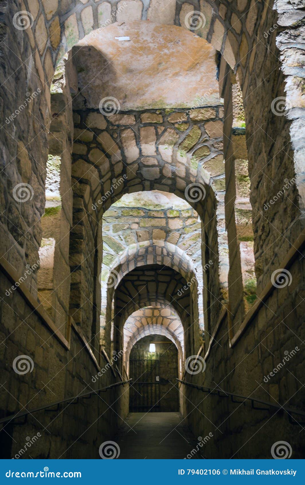 Stone Corridor Path Way To an Ancient Castle Stock Photo - Image of ...