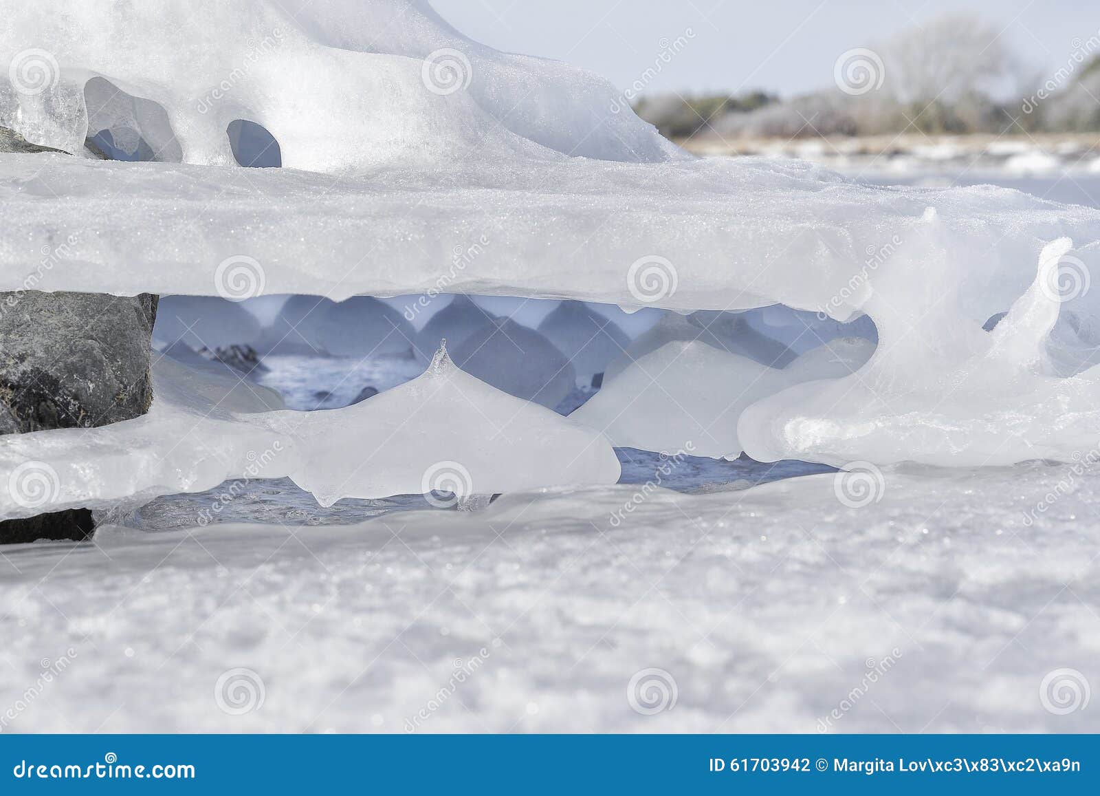 Stone Covered in Ice in the Ocean Stock Photo - Image of pattern ...
