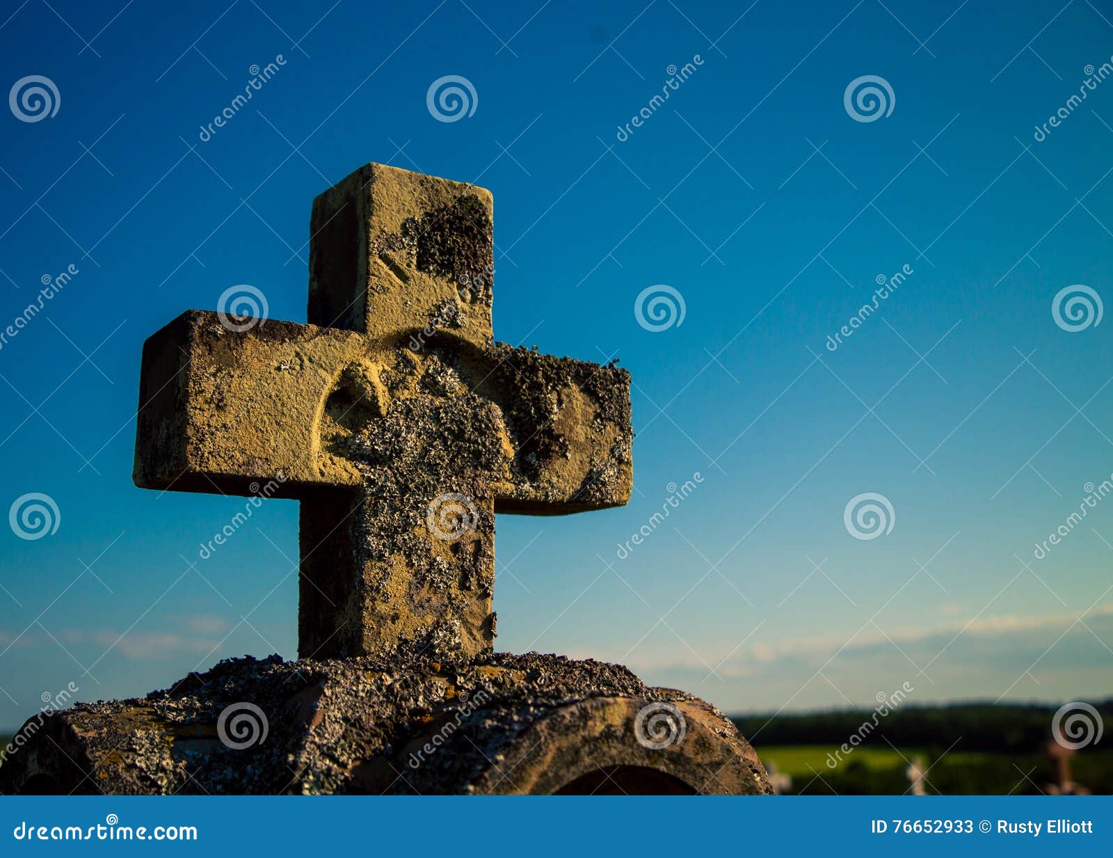 Stone cross graveyard stock image. Image of cross, cemetery - 76652933
