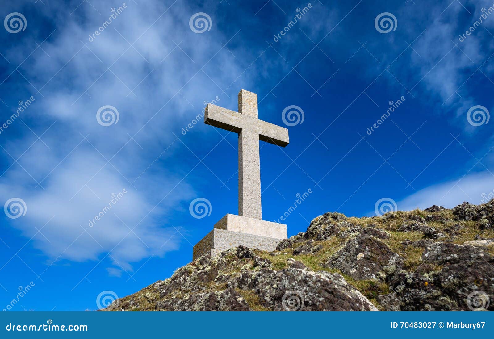Stone Cross stock image. Image of statue, mountain, cloud - 70483027