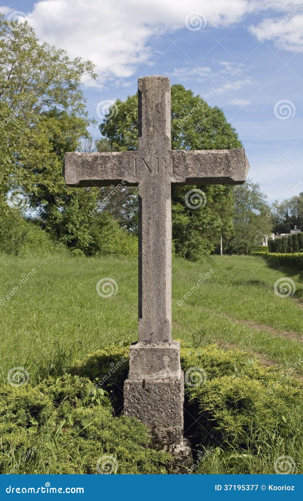 Stone cross outdoors stock image. Image of symbolic, stone - 37195377