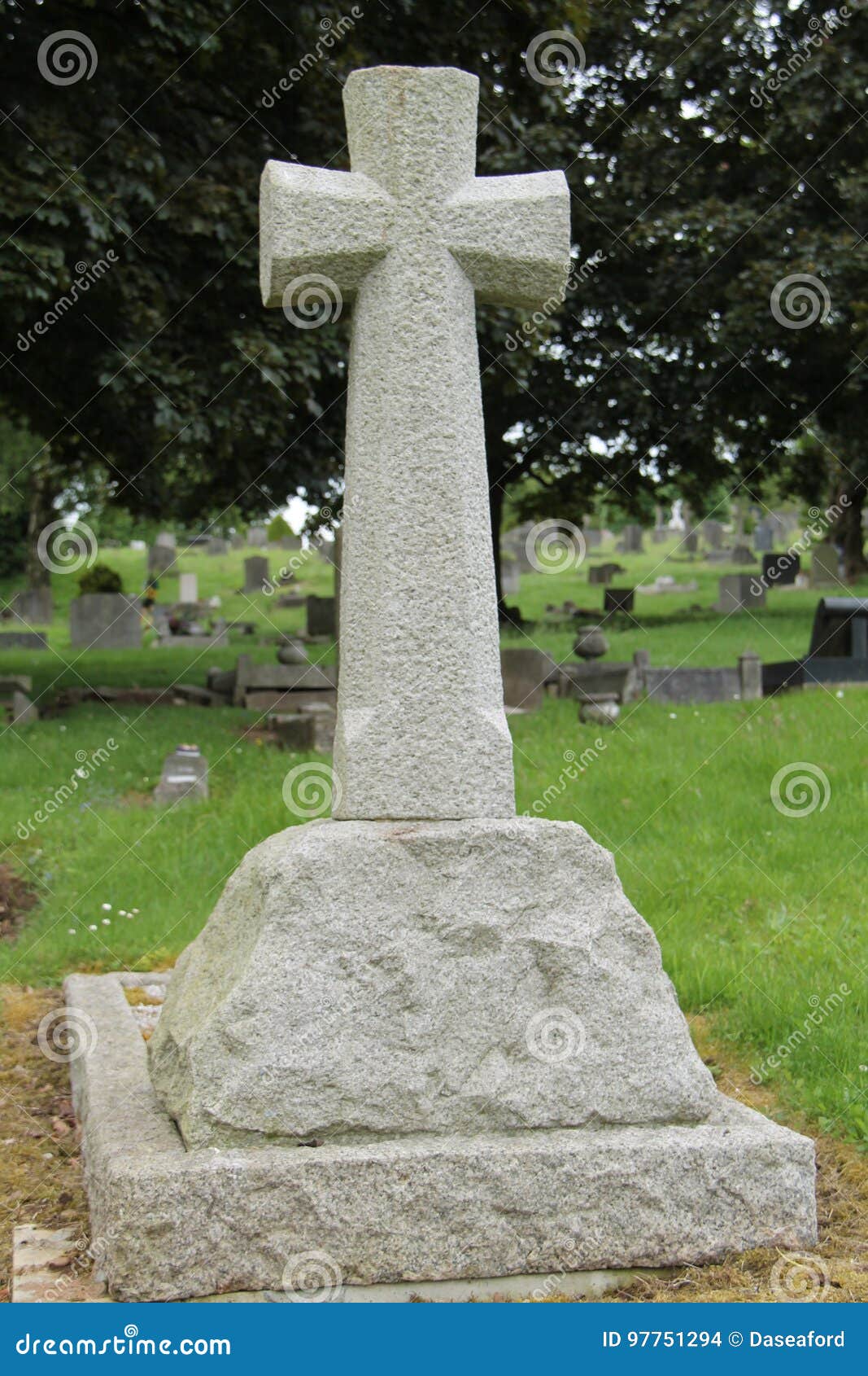 Stone Cross. stock photo. Image of biblical, cemetery - 97751294