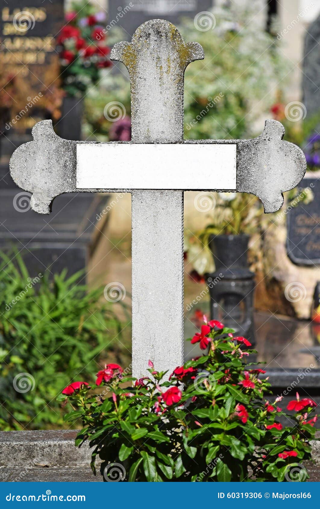 Stone Cross in the Public Cemetery Stock Photo - Image of shape, crypt ...