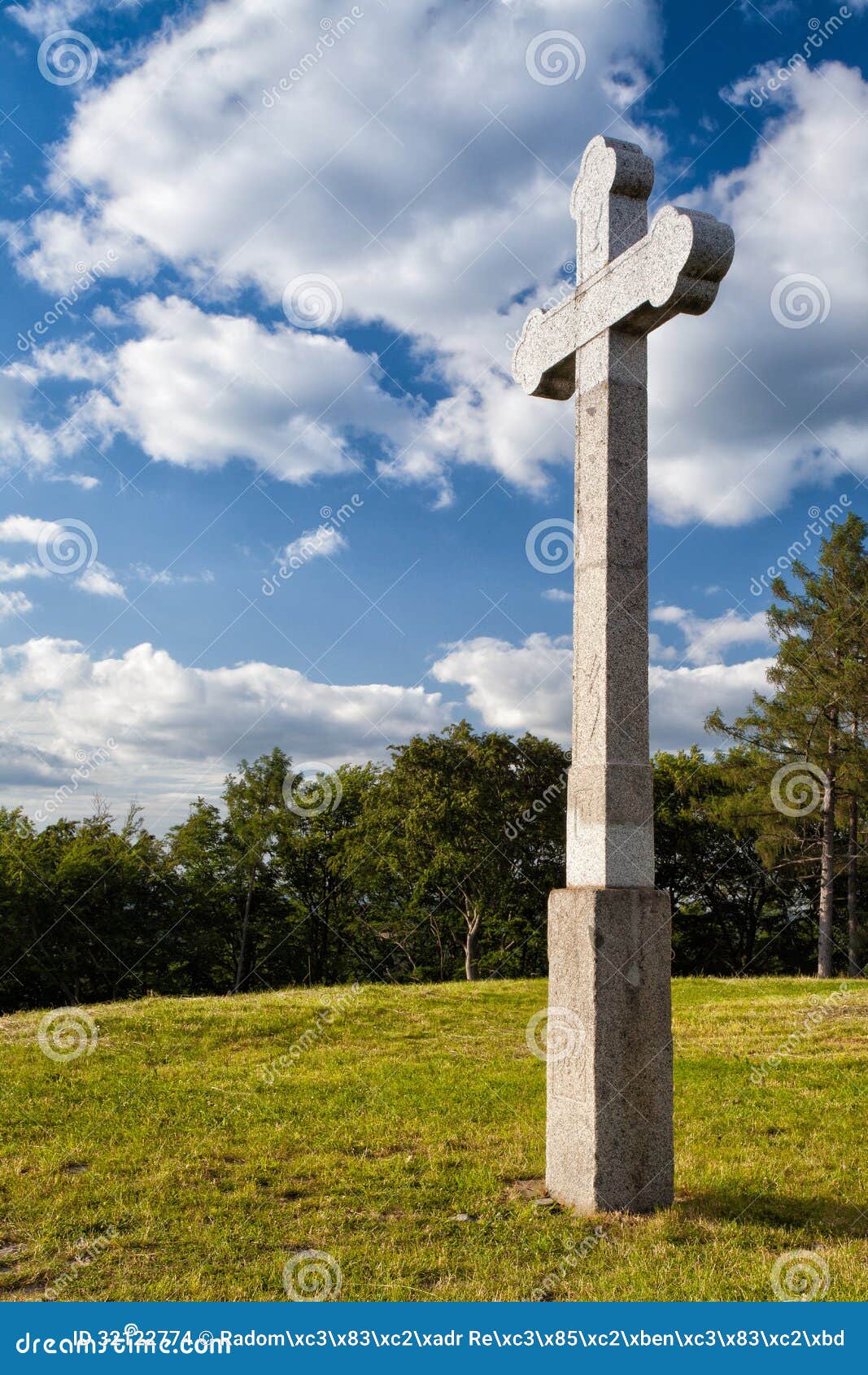 The stone cross at sunset stock photo. Image of details - 32122774