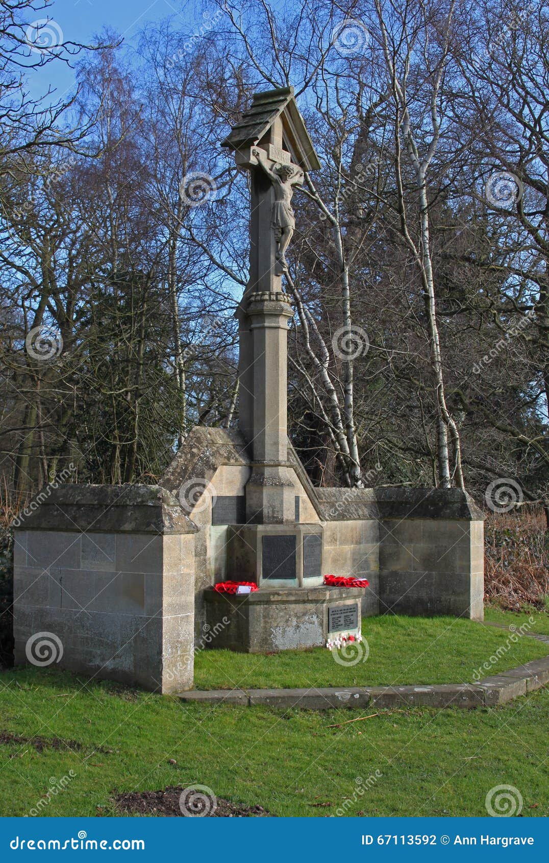A stone crucifix statue stock photo. Image of memorial - 67113592