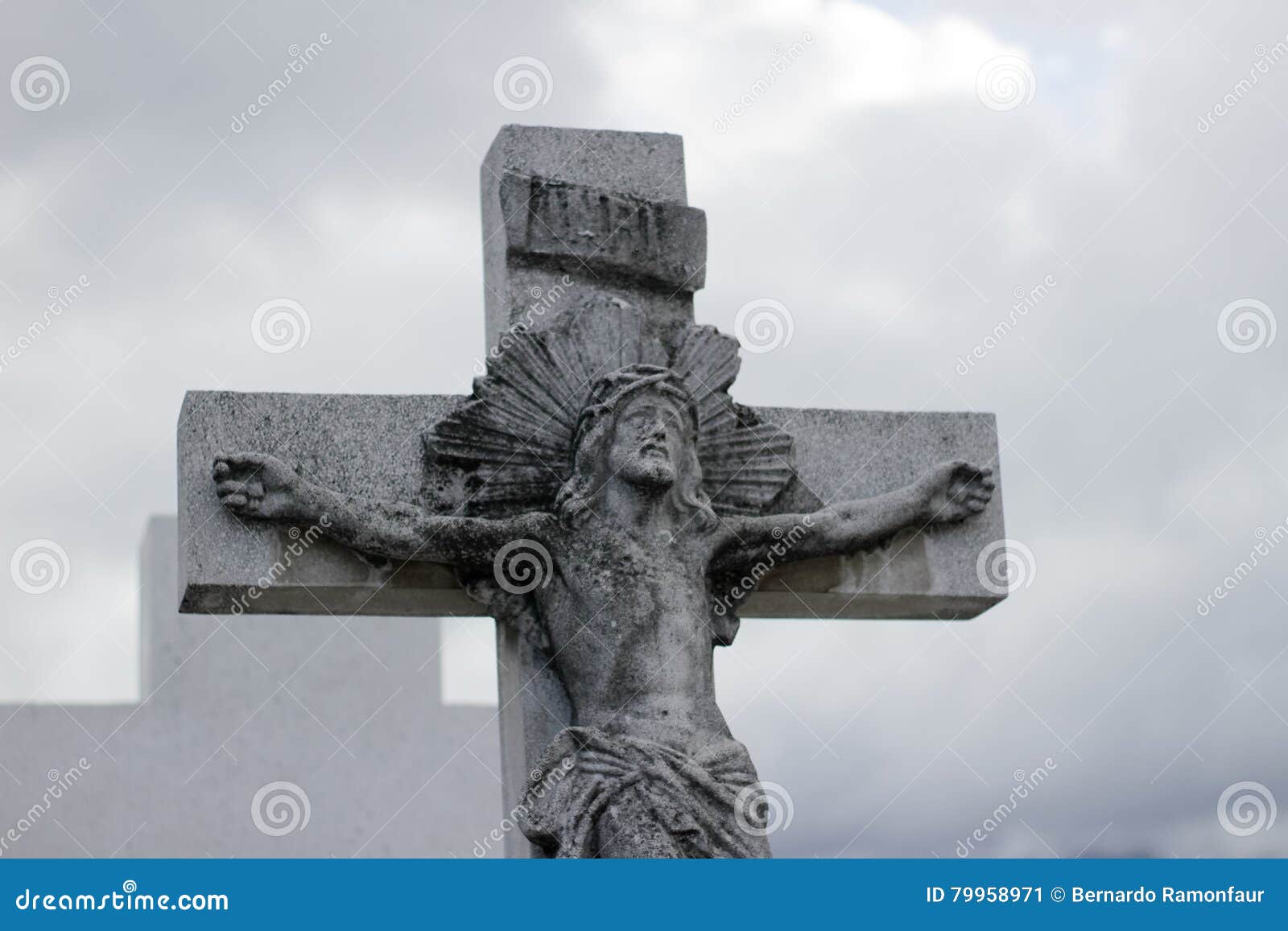 Stone crucifix statue stock image. Image of christian - 79958971