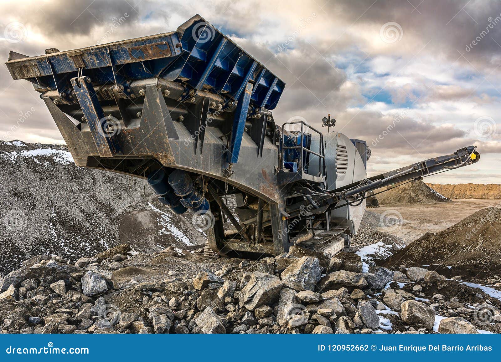 Stone Crusher in a Stone Quarry Stock Photo - Image of material, metal ...
