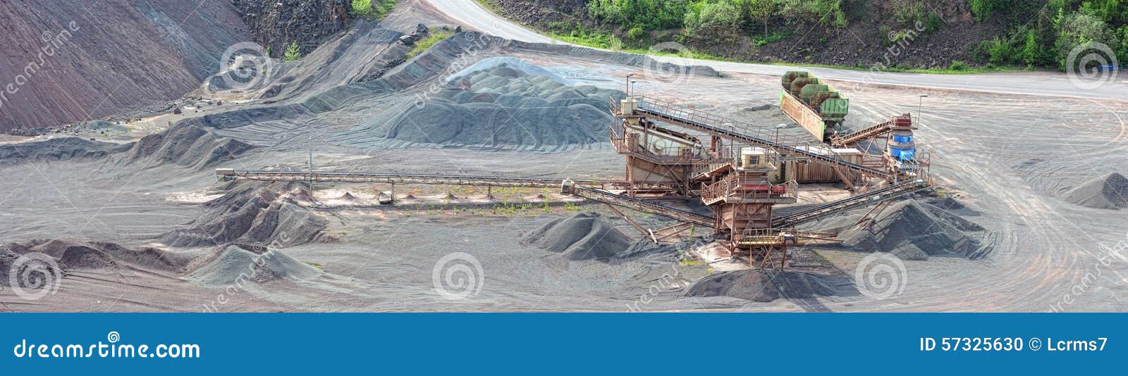 Stone Crusher Machine in an Open Pit Mine Stock Photo - Image of chalk ...