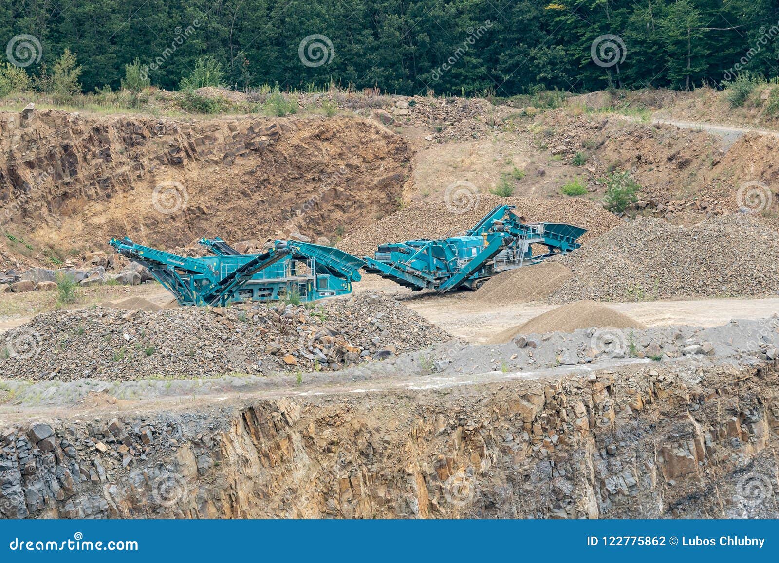 Stone Crusher in the Quarry. Working Mining Machine - Stone Crusher ...