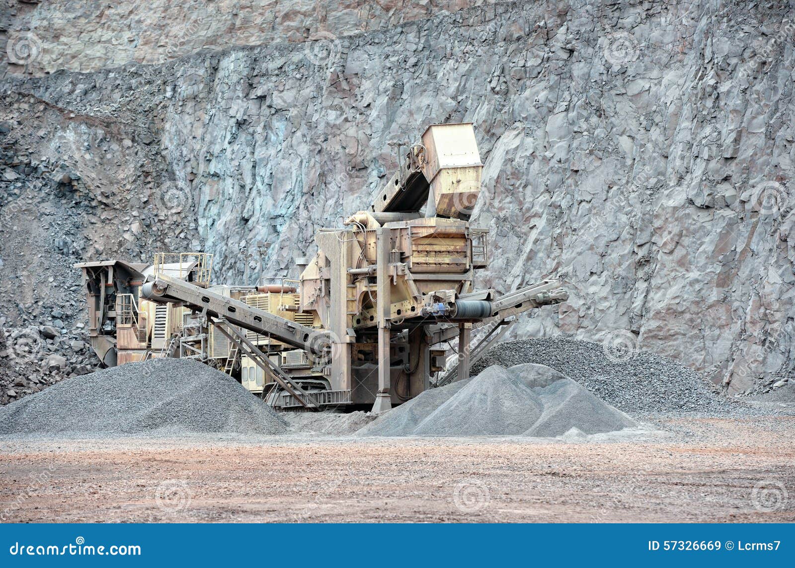 Eath Mover Loading Stones On A Dumper Truck Stock Photo | CartoonDealer ...