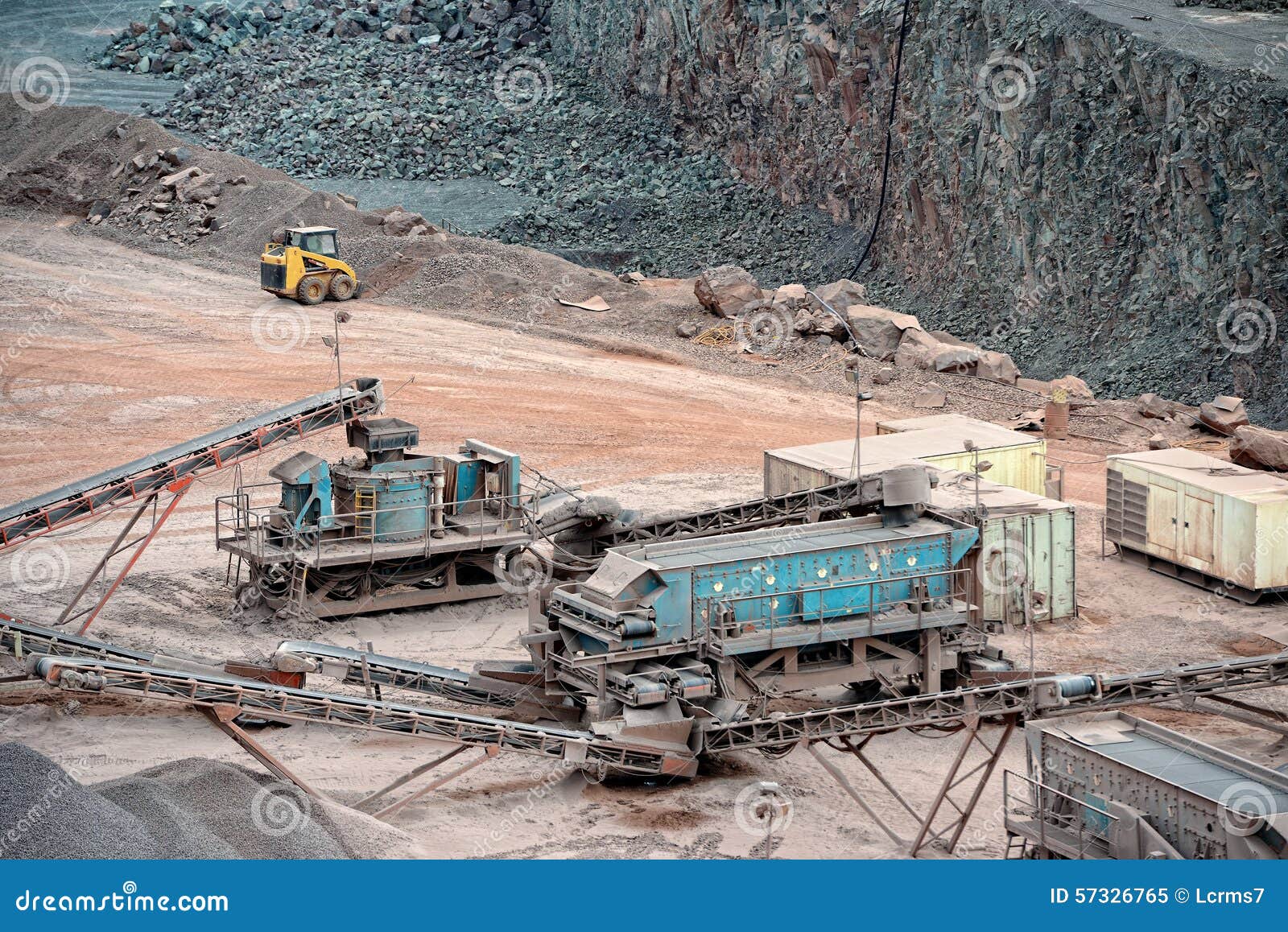 Stone Crusher in Surface Mine. Mining Industry Stock Image - Image of ...