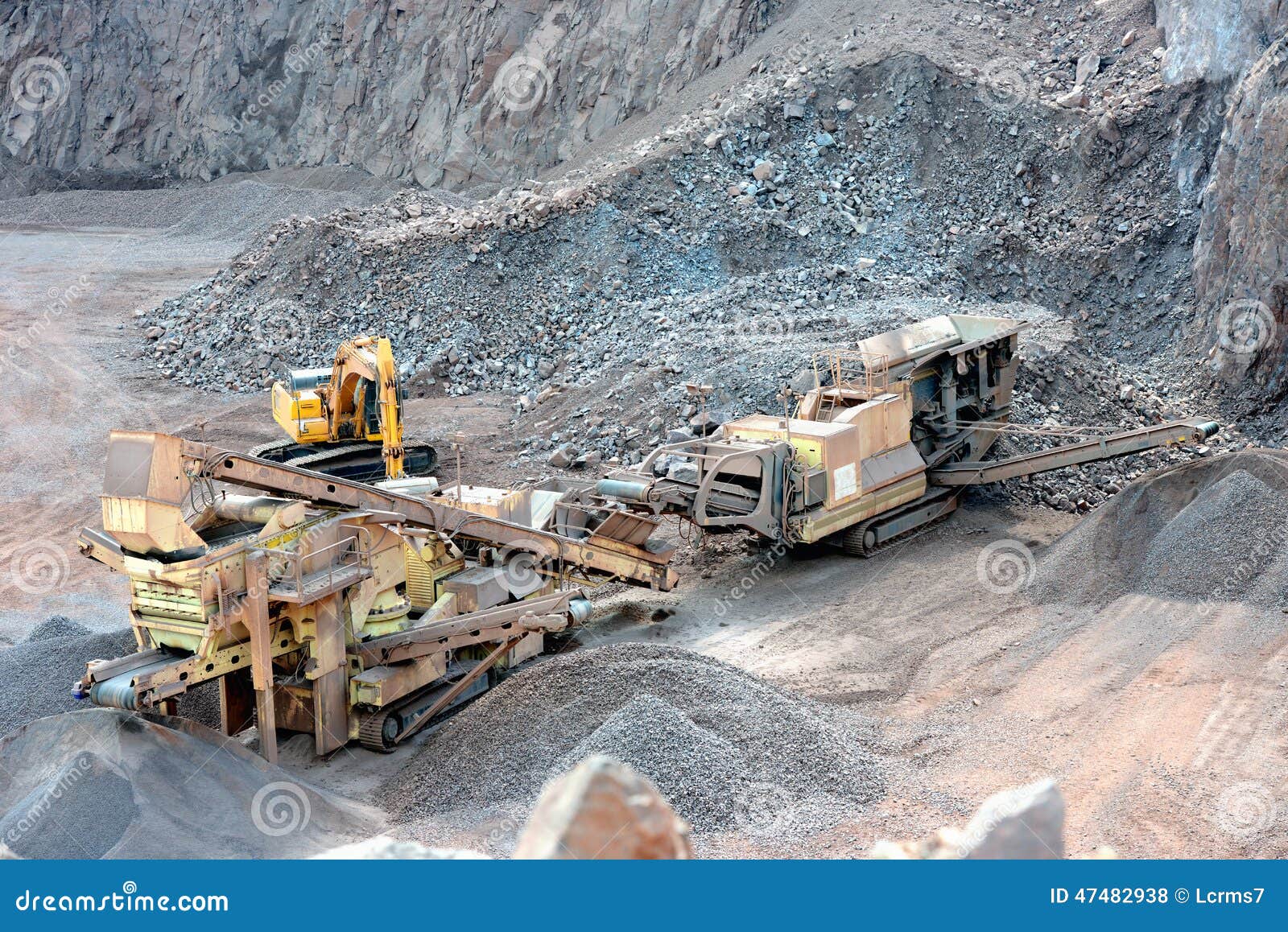 Stone Crusher in a Surface Mine Stock Photo - Image of construction ...