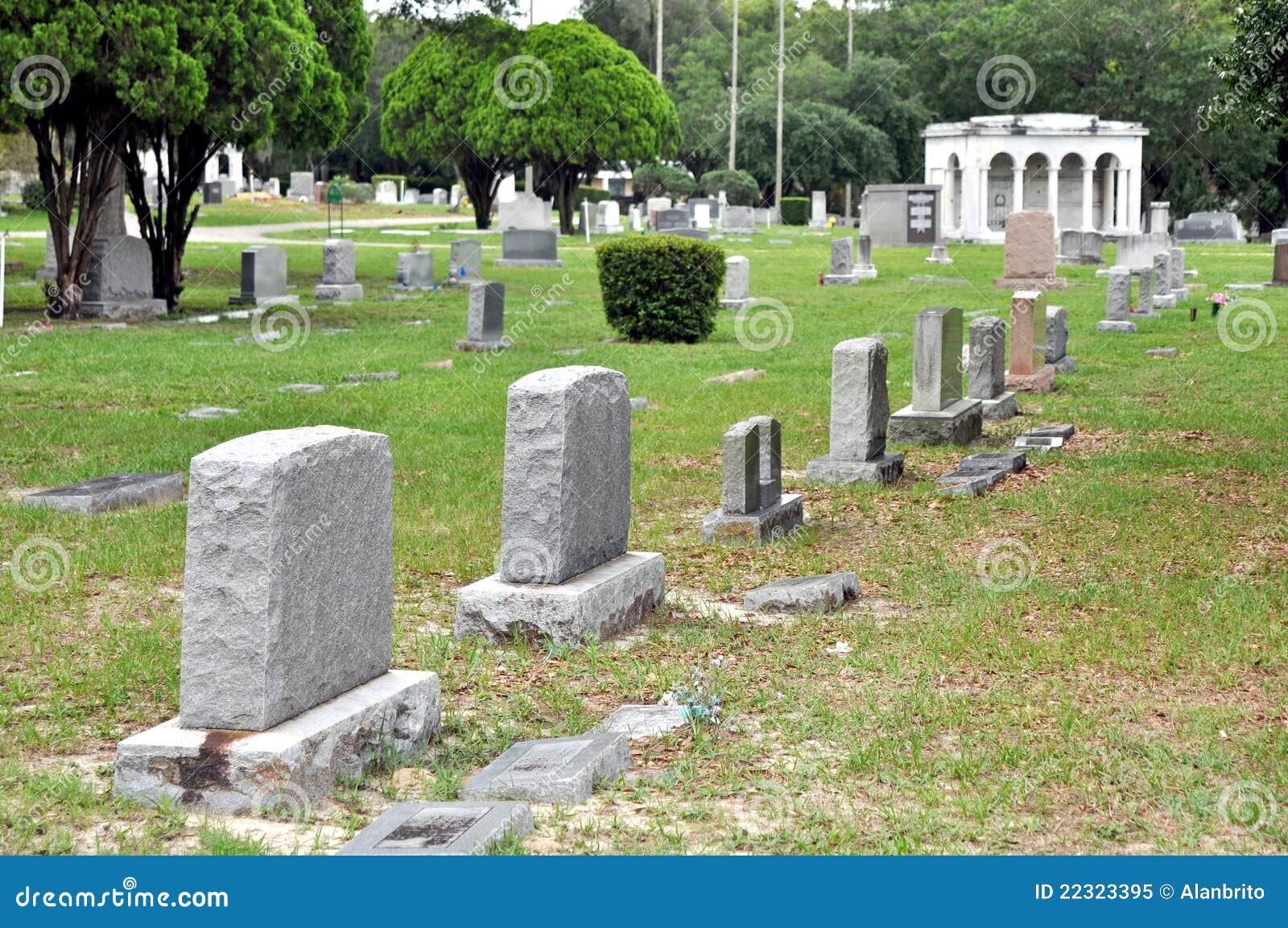 Stone Crypts at a Cemetery. Stock Image - Image of marble, lawn: 22323395