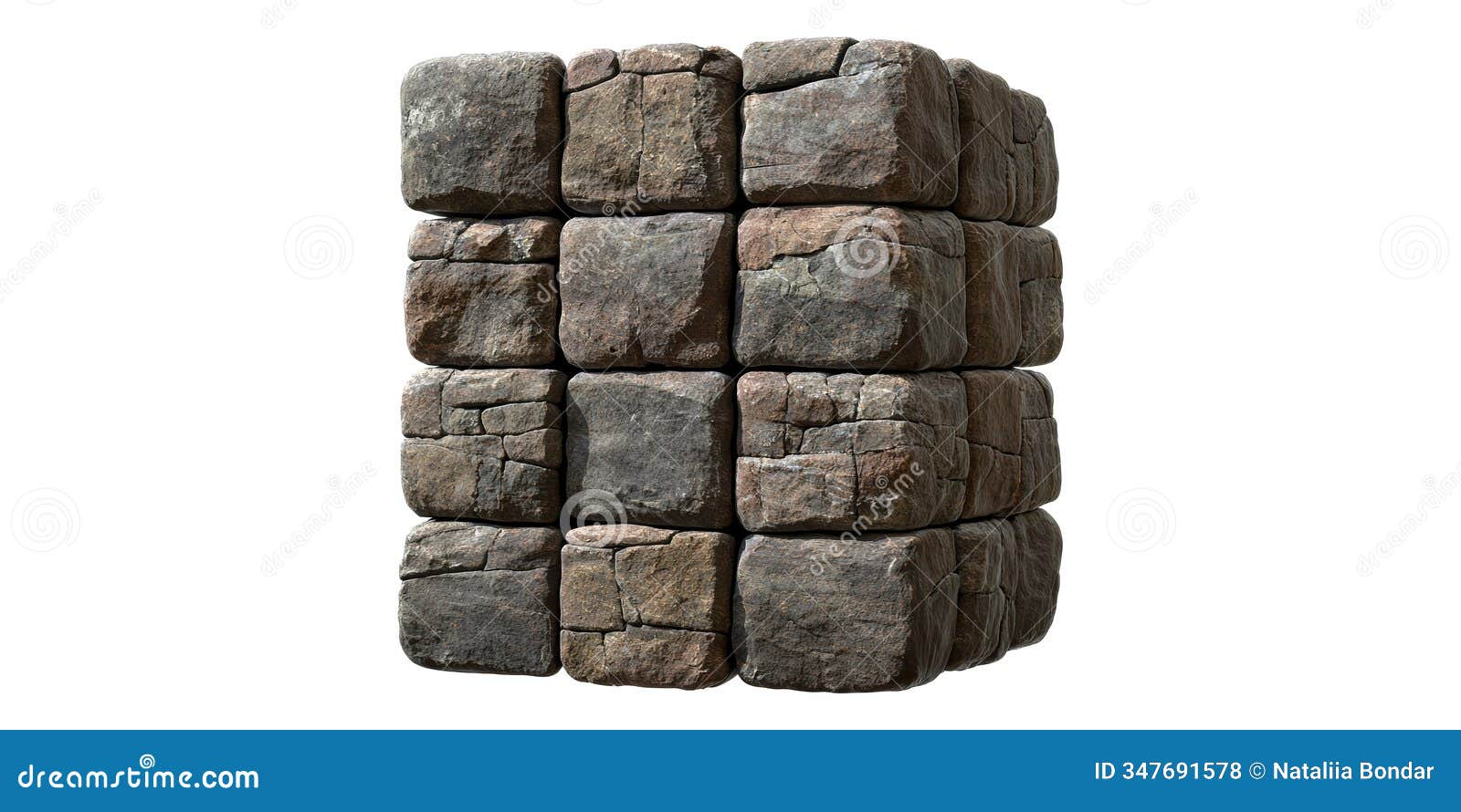 Stone Cube Structure Isolated on Transparent Background Stock Photo ...