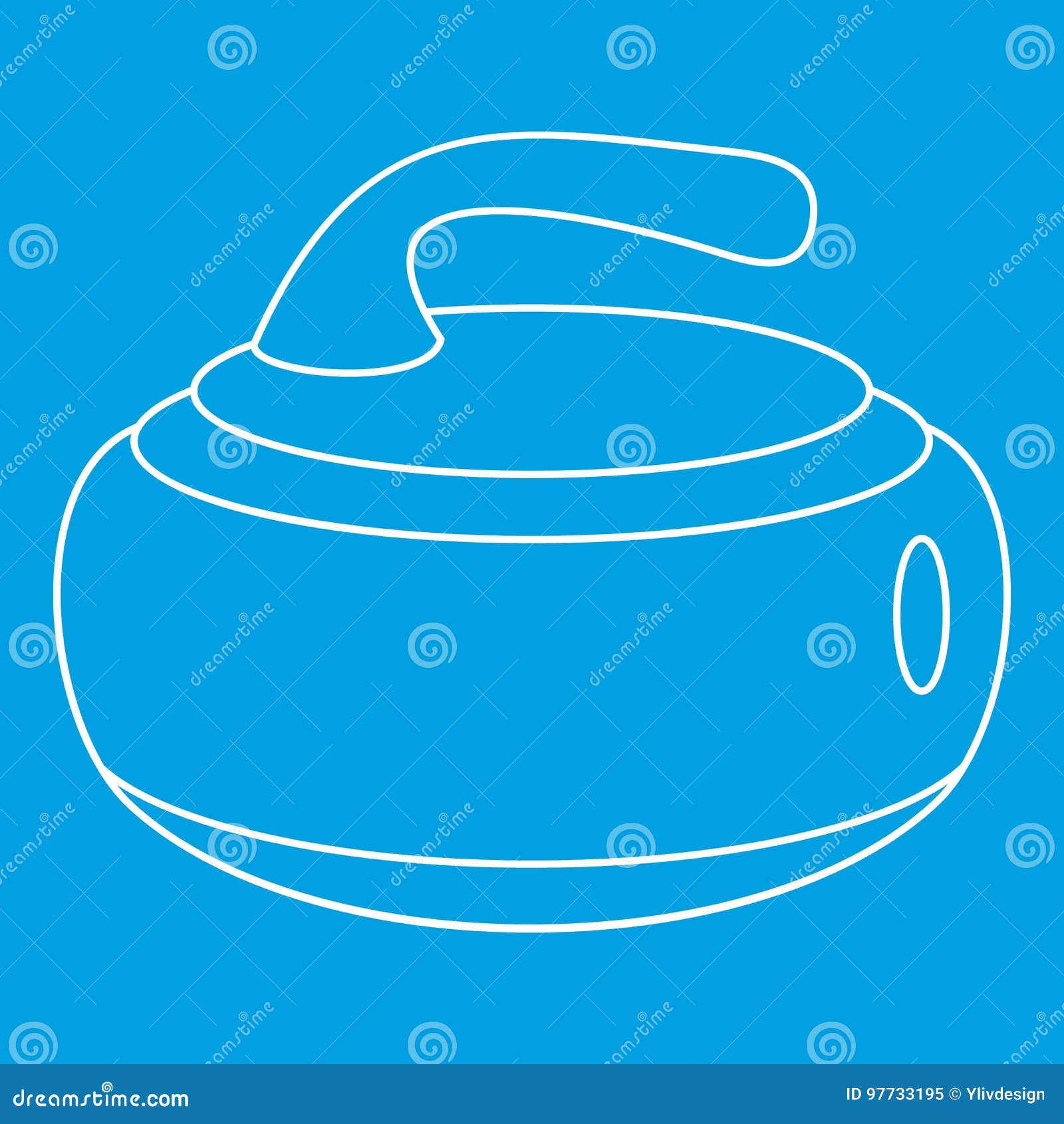 Stone for Curling Icon, Outline Style Stock Vector - Illustration of ...