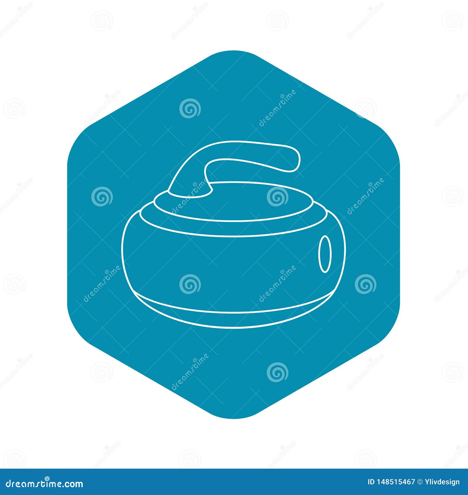 Stone for Curling Icon, Outline Style Stock Vector - Illustration of ...