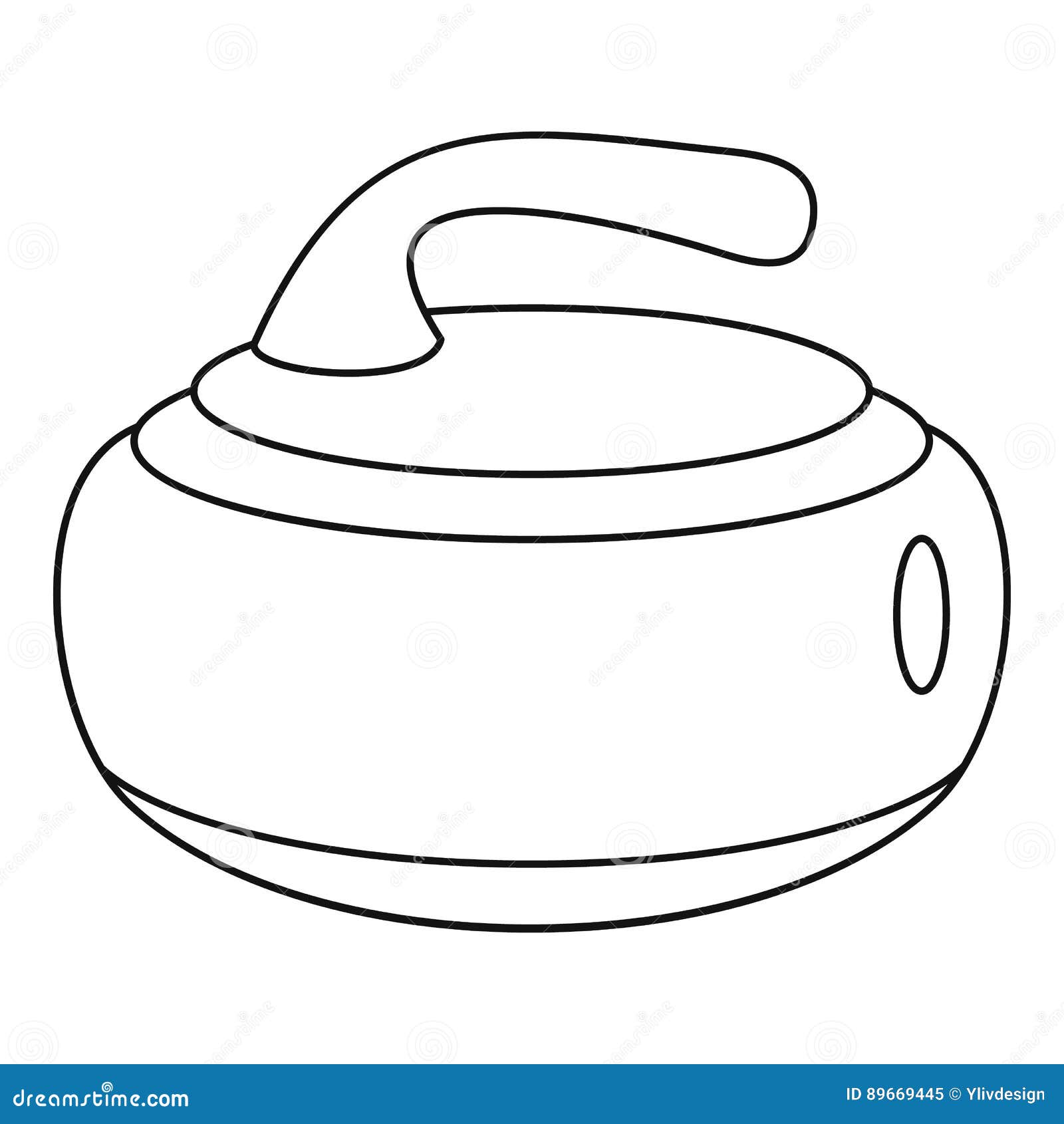 Stone for Curling Icon, Outline Style Stock Vector - Illustration of ...