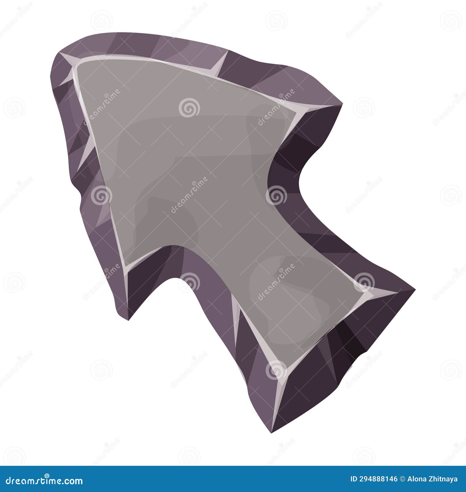 Stone Cursor Game Navigator, Rock Pointer, Arrow in Comic Cartoon Style ...