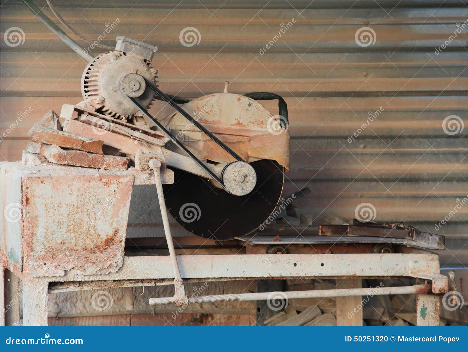 The stone-cutting machine stock photo. Image of machine - 50251320