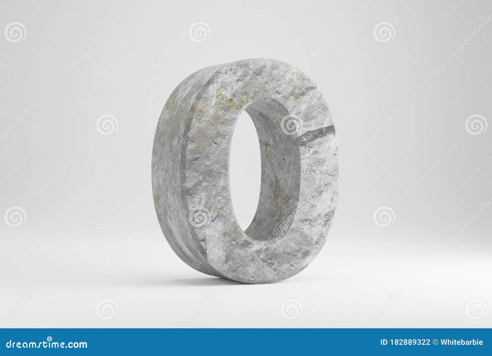 Stone 3d Number 0. Rock Textured Number Isolated on White Background ...