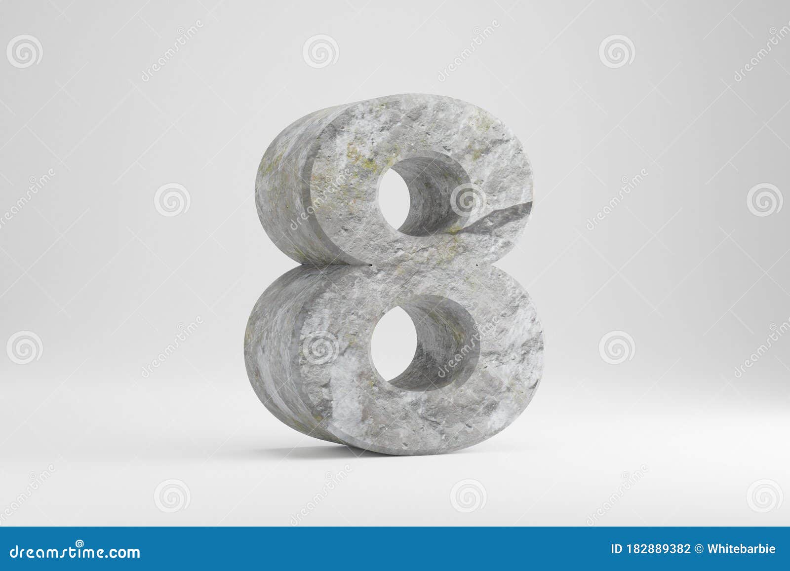 Stone 3d Number 8. Rock Textured Number Isolated on White Background ...
