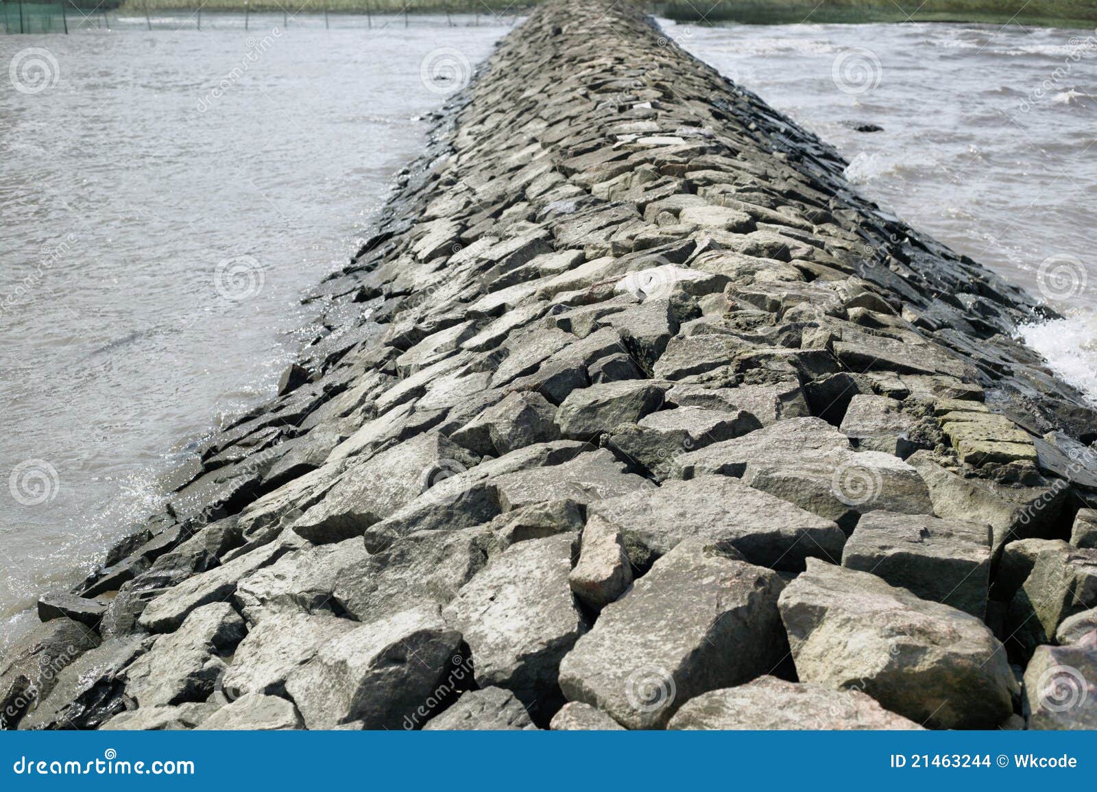 Stone Dam stock photo. Image of tide, flood, waterproof - 21463244