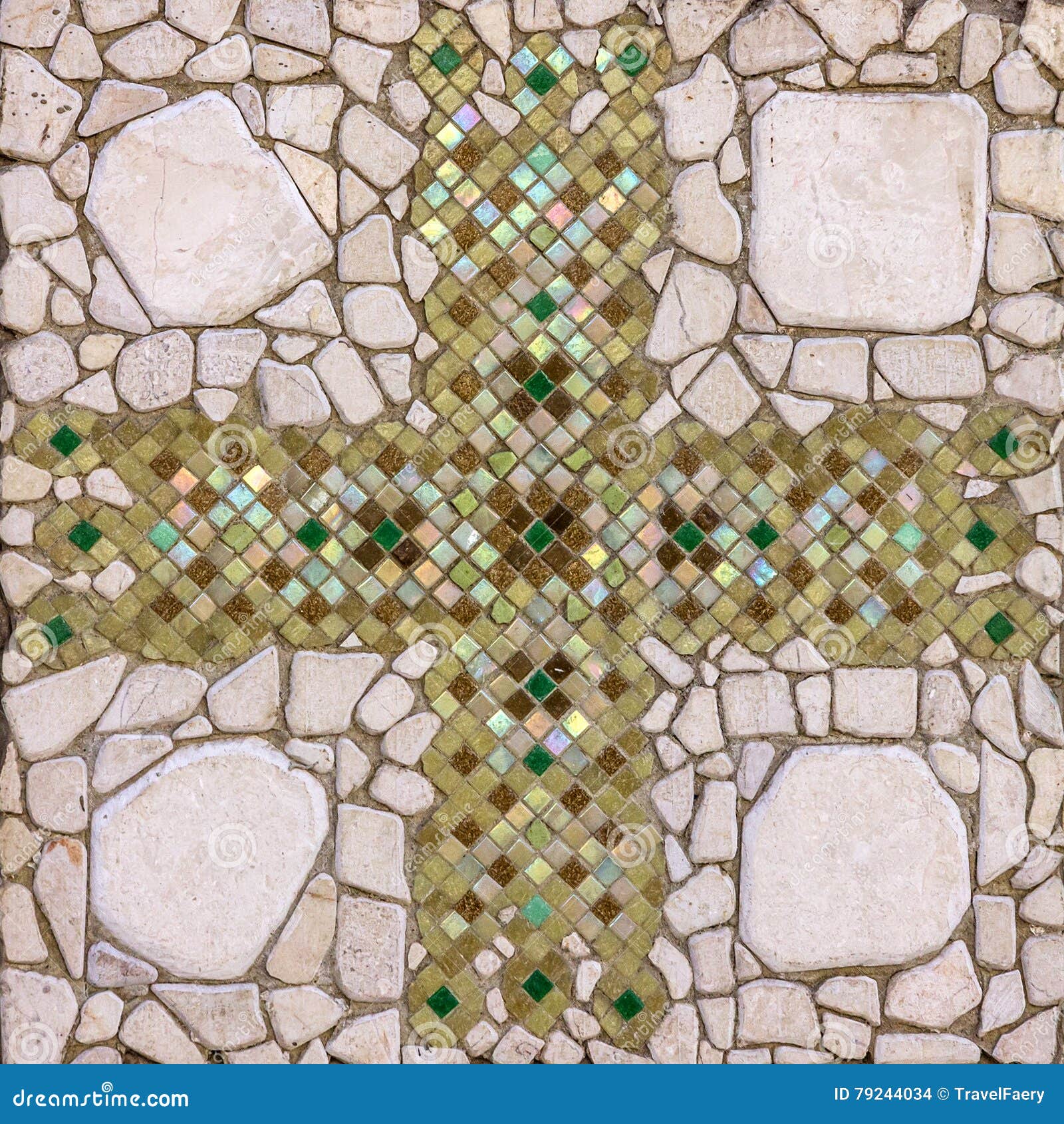 Stone Decorative Background with Cross Mosaic Stock Photo - Image of ...