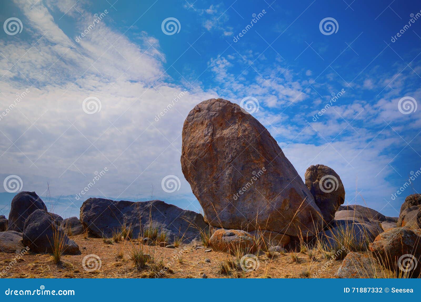 Stone in desert stock photo. Image of wilderness, ancient - 71887332