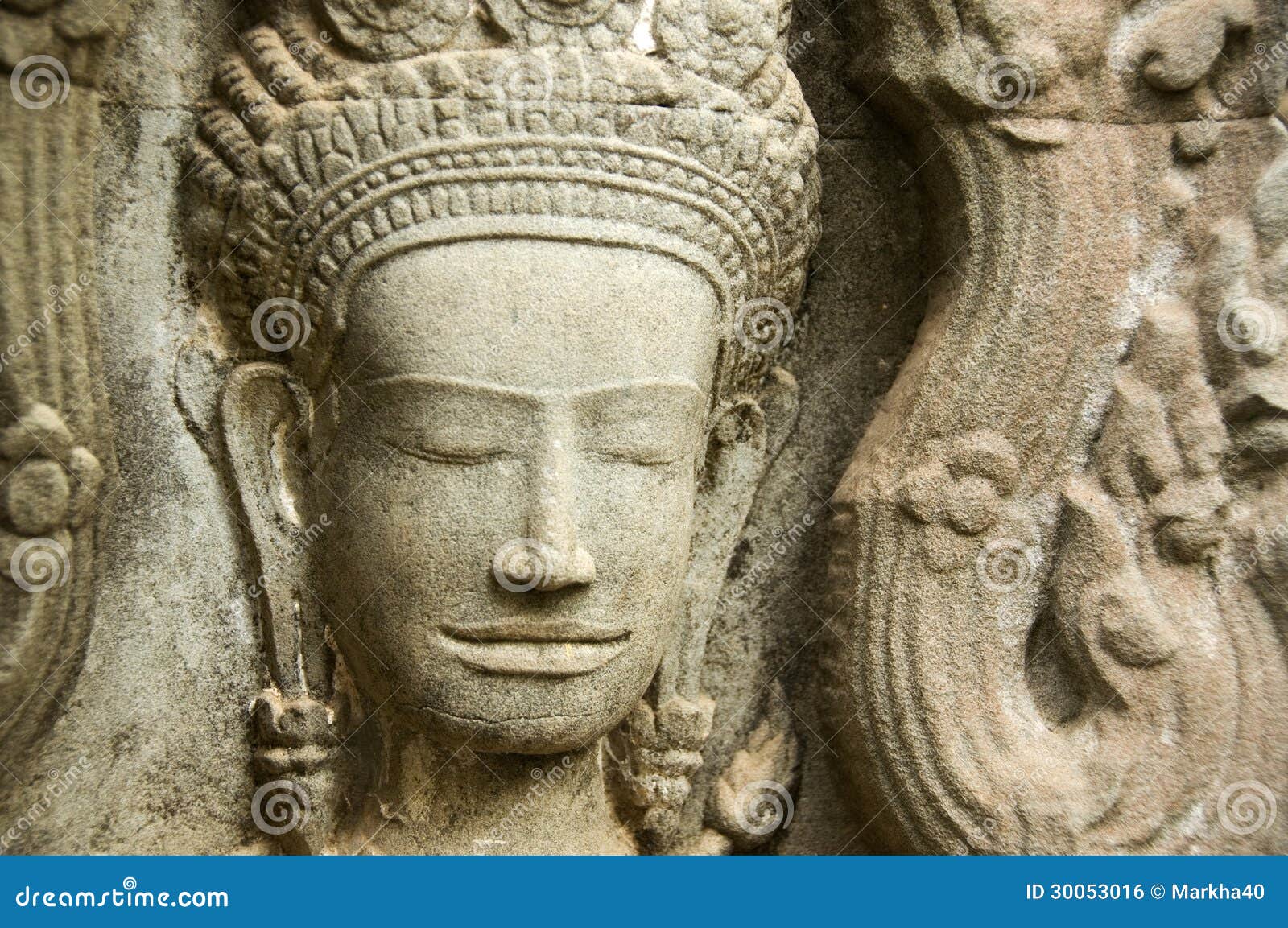 Stone Devata Carvings, Preah Kahn Temple, Cambodia Royalty-Free Stock ...