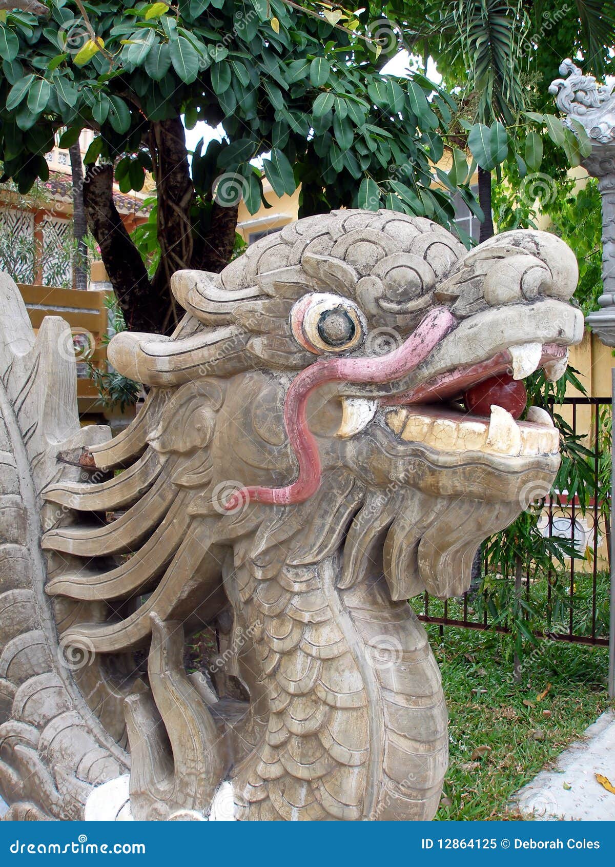 Stone Dragon Statue Forest Background Stock Image | CartoonDealer.com ...
