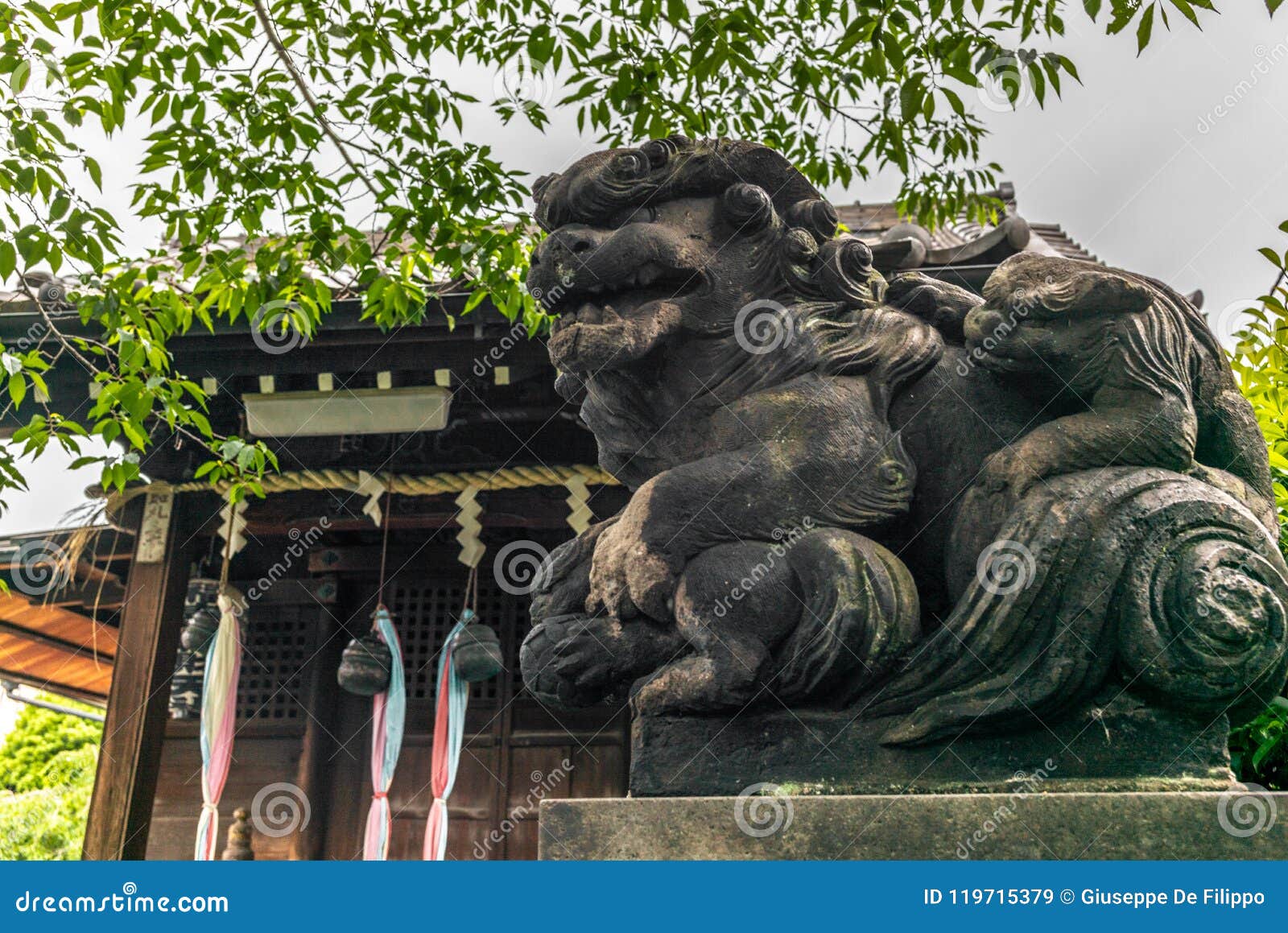A Stone Dragon in a Shintoist Shrine in Tokyo Stock Image - Image of ...