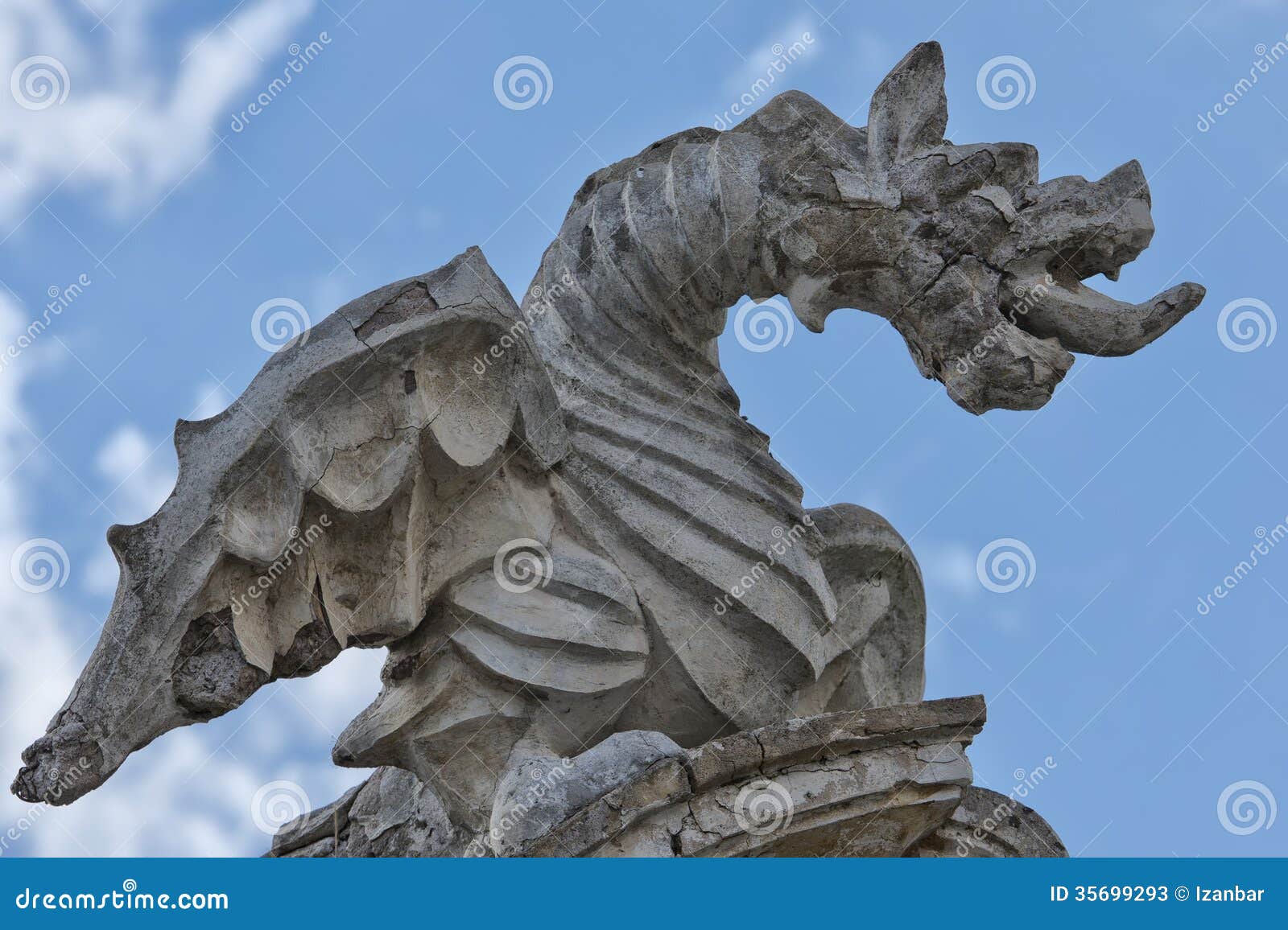 Stone dragon statue stock image. Image of blue, statues - 35699293