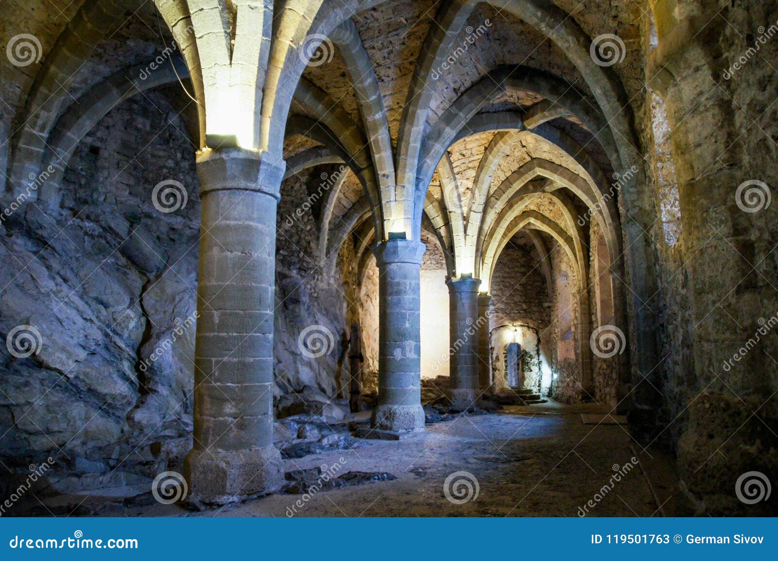 The Stone Dungeon of the Castle. Editorial Stock Photo - Image of ...