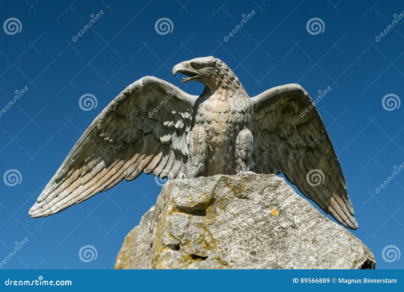 Stone Eagle stock image. Image of raptor, blue, statue - 89566889