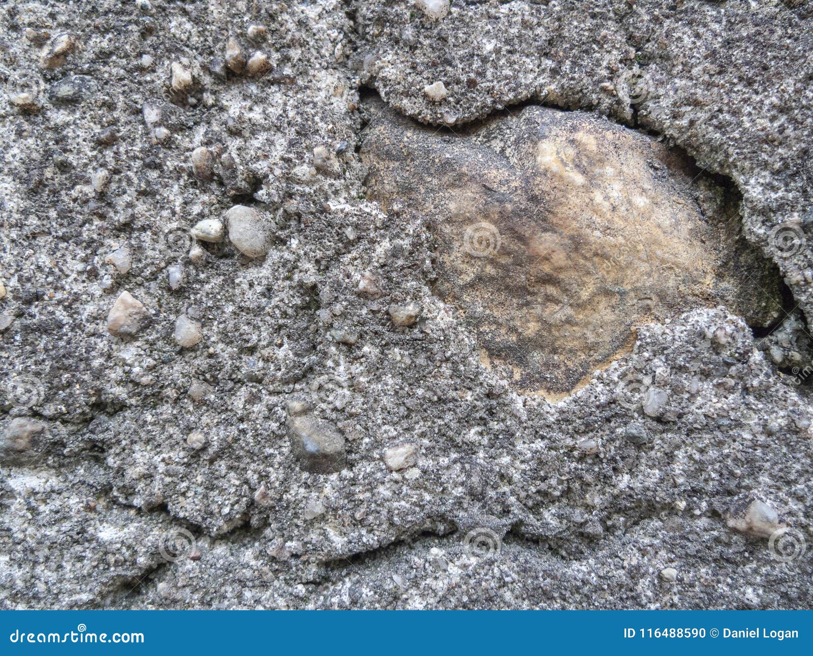 Stone Embedded in Old Concrete Stock Photo - Image of massachusetts ...