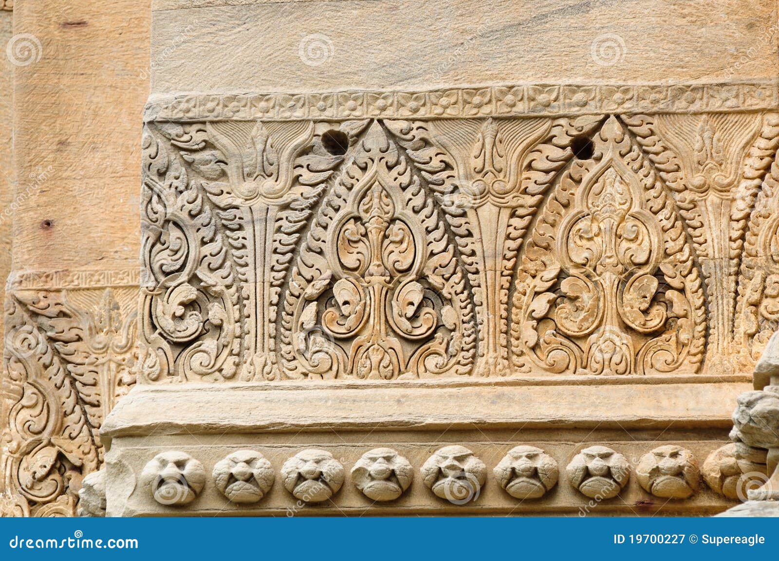 Stone Engraving in Pimai Ancient City Stock Image - Image of castle ...