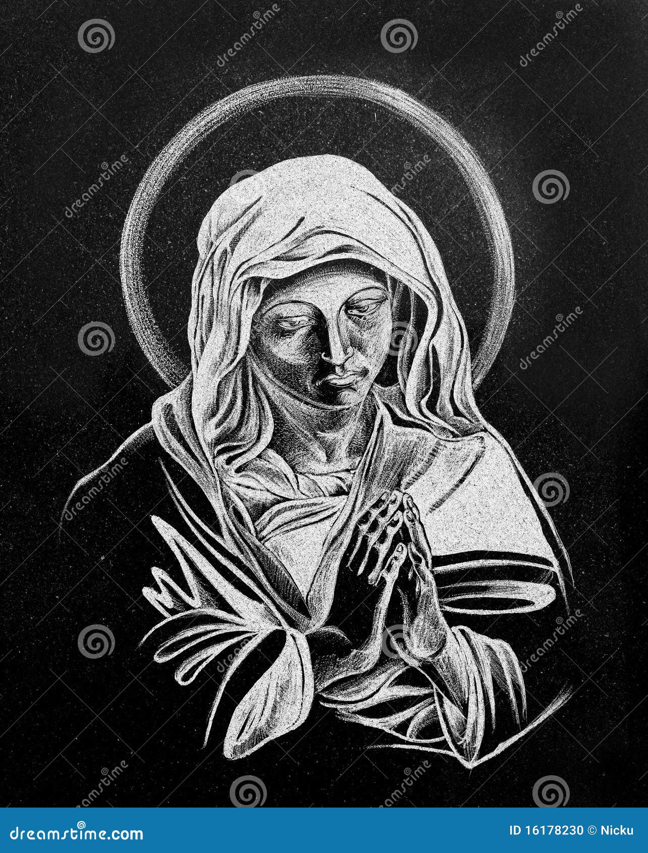 Stone Engraving of Virgin Mary Stock Photo - Image of pray, stone: 16178230