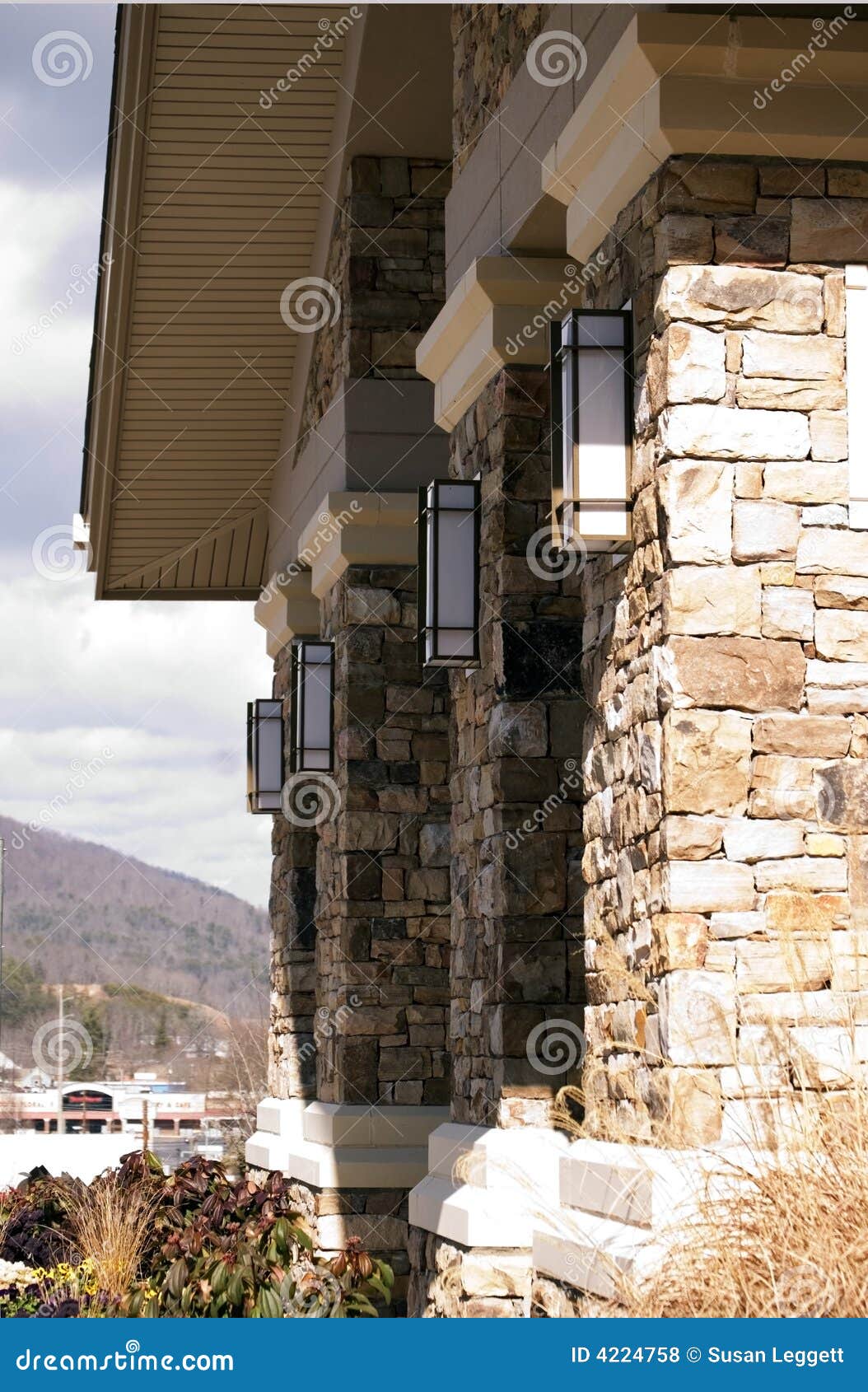 Stone entrance columns stock photo. Image of office, beautiful - 4224758