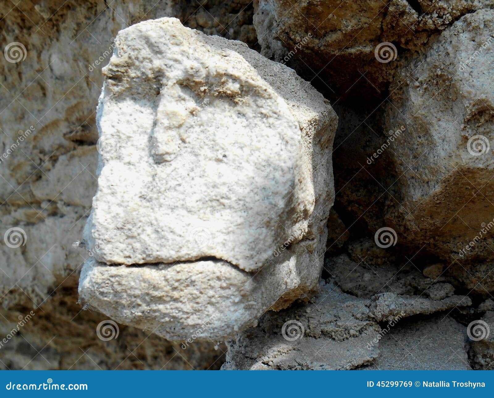 Stone face on the rocks stock image. Image of crimea - 45299769
