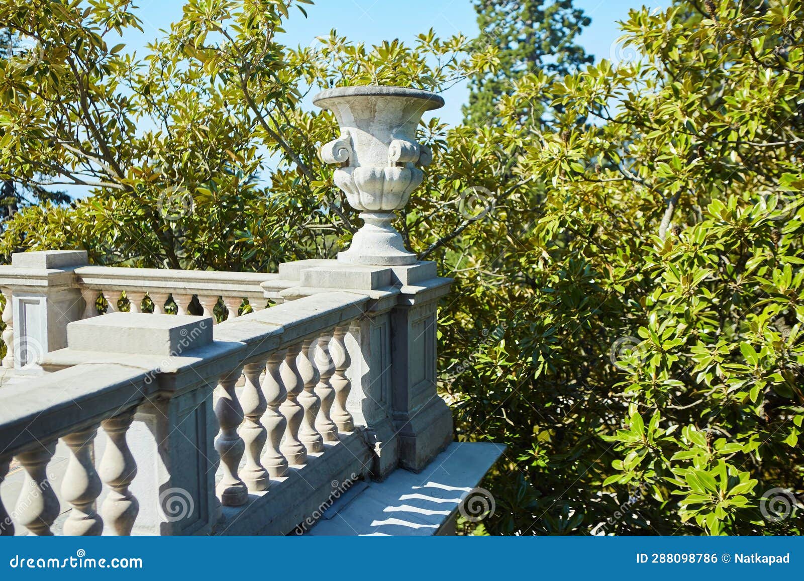 Stone Fence with Balusters. Stock Photo - Image of luxury, white: 288098786
