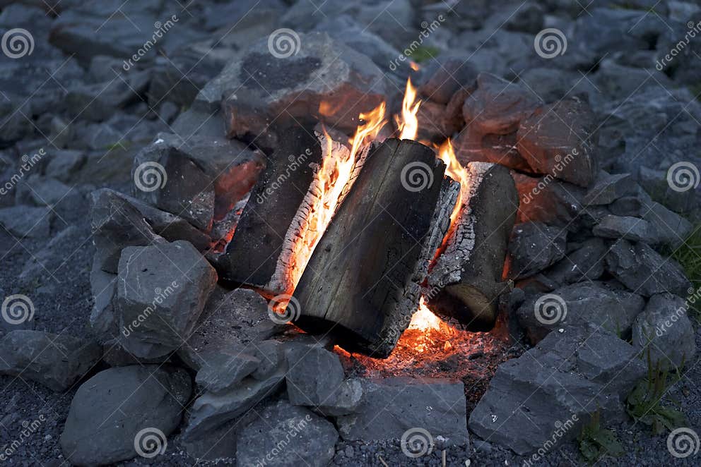 Stone Fire Pit stock image. Image of cozy, embers, alaska - 97859811