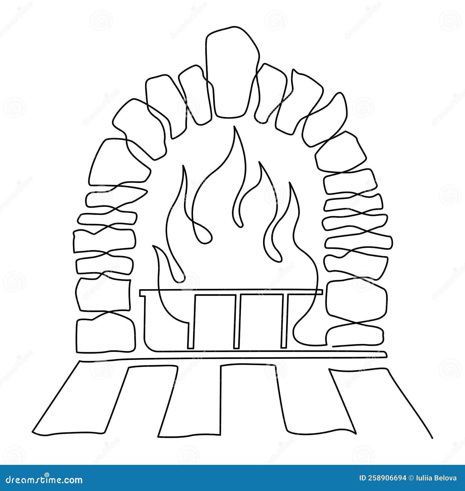Stone Fireplace Drawing